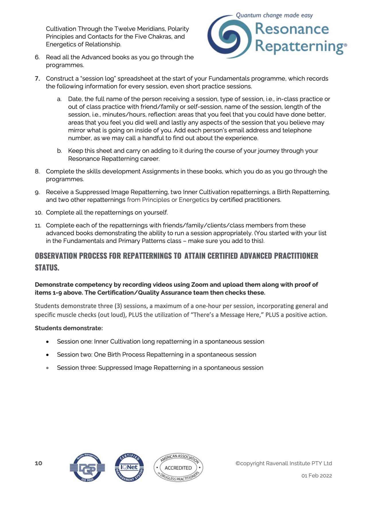 Step by Step Guide to the Career & Certification Pathway | Resonance Repatterning Institute