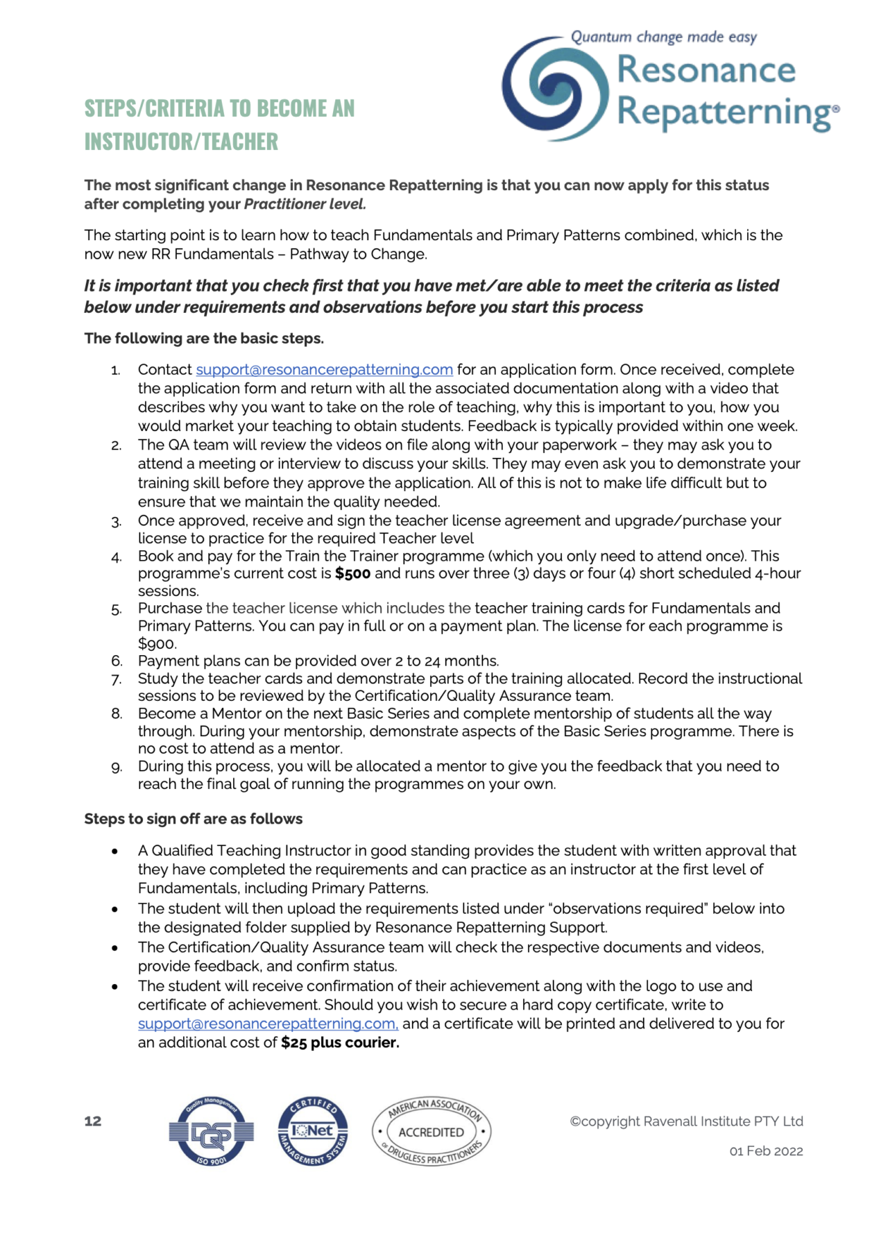 Step by Step Guide to the Career & Certification Pathway | Resonance Repatterning Institute