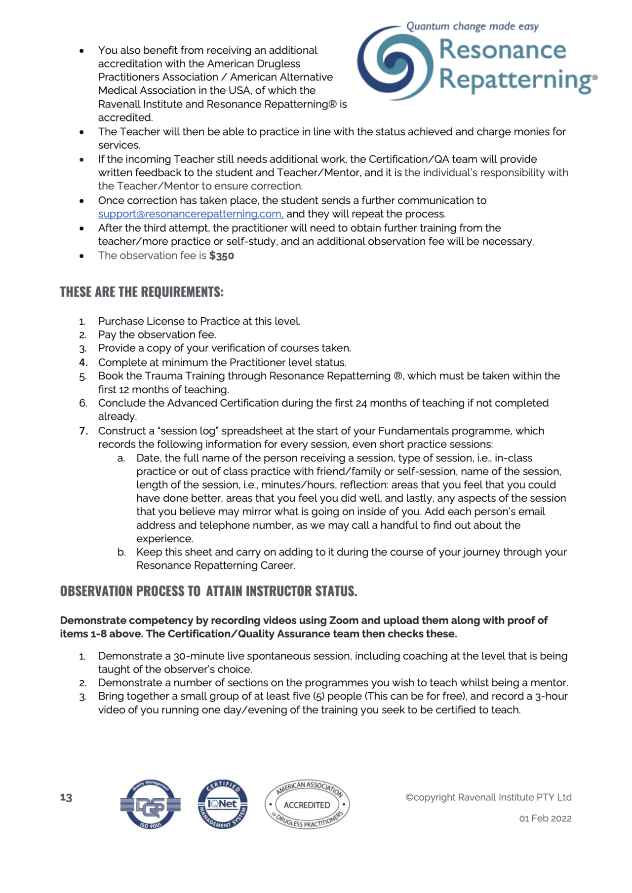 Step by Step Guide to the Career & Certification Pathway | Resonance Repatterning Institute