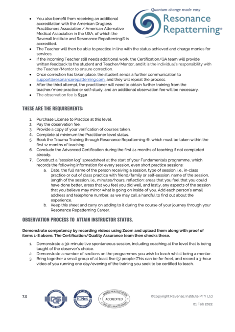 Step by Step Guide to the Career & Certification Pathway | Resonance Repatterning Institute