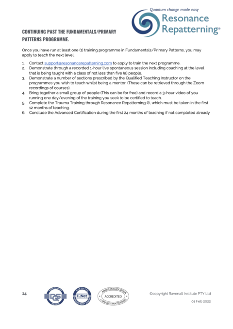 Step by Step Guide to the Career & Certification Pathway | Resonance Repatterning Institute