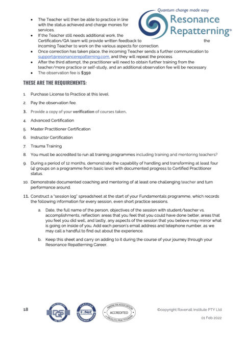 Step by Step Guide to the Career & Certification Pathway | Resonance Repatterning Institute