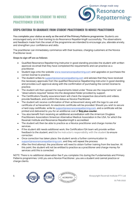 Step by Step Guide to the Career & Certification Pathway | Resonance Repatterning Institute