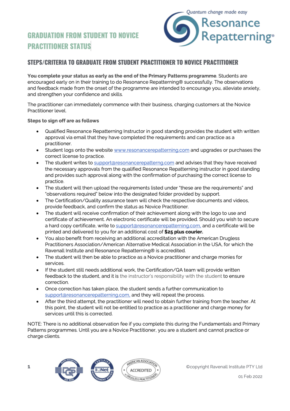 Step by Step Guide to the Career & Certification Pathway | Resonance Repatterning Institute