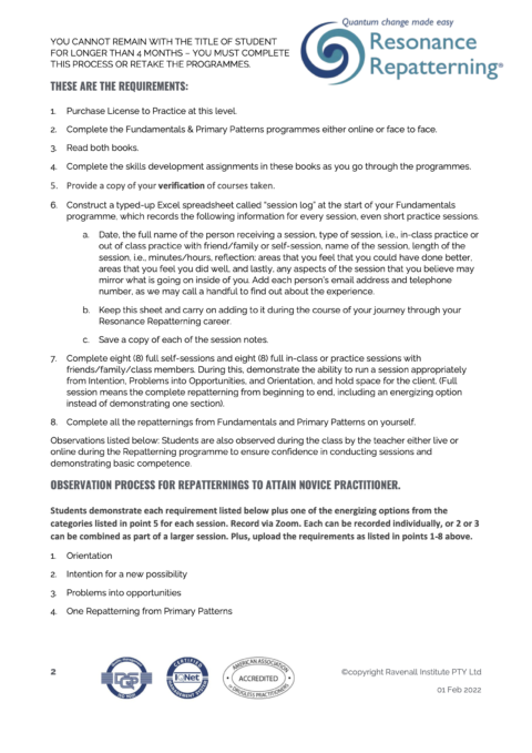 Step by Step Guide to the Career & Certification Pathway | Resonance Repatterning Institute