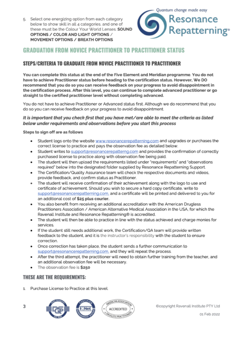 Step by Step Guide to the Career & Certification Pathway | Resonance Repatterning Institute