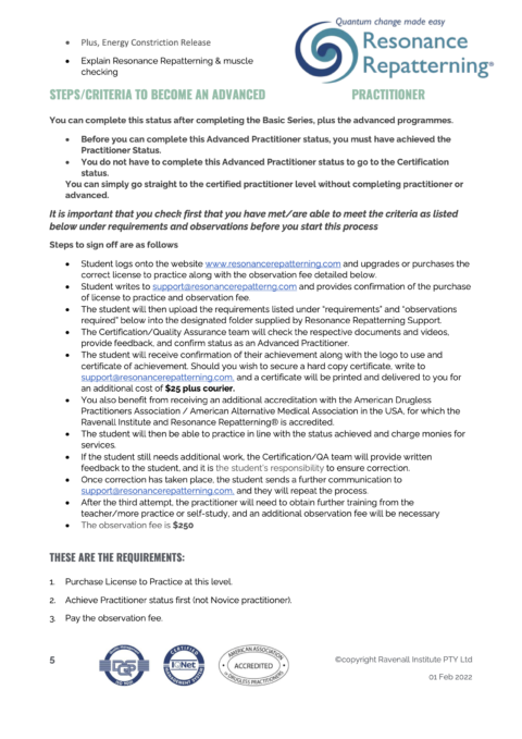 Step by Step Guide to the Career & Certification Pathway | Resonance Repatterning Institute