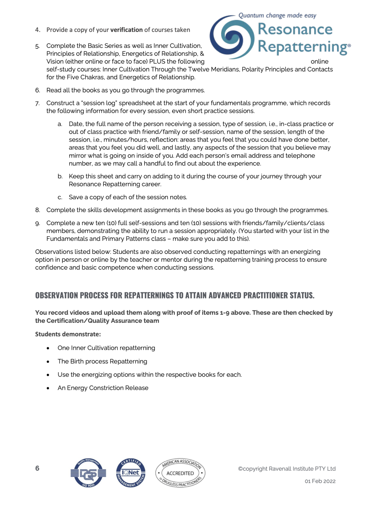 Step by Step Guide to the Career & Certification Pathway | Resonance Repatterning Institute