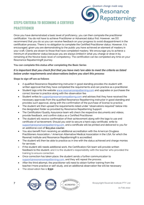 Step by Step Guide to the Career & Certification Pathway | Resonance Repatterning Institute