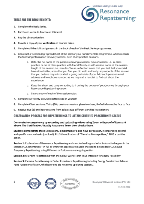 Step by Step Guide to the Career & Certification Pathway | Resonance Repatterning Institute